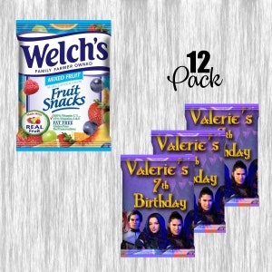 Descendants Fruit Snack Label Sticker for Kids Birthday Party Favor ...