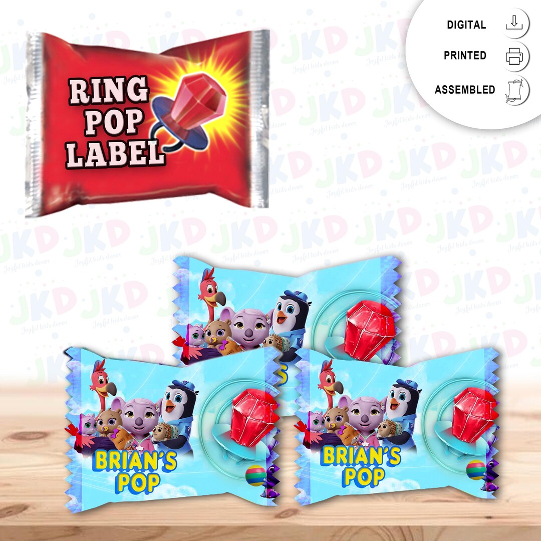 TOTS Ring Pop Label Sticker for Birthday Party Candy Favor - Digital ...