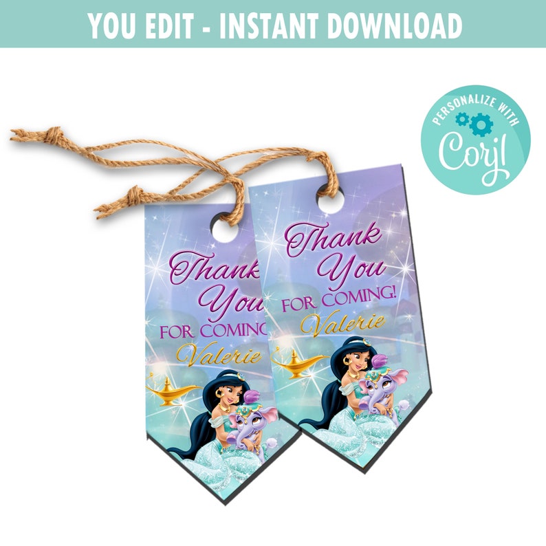 Jasmine Favor Tags Instant Digital Download Self-editing - Etsy