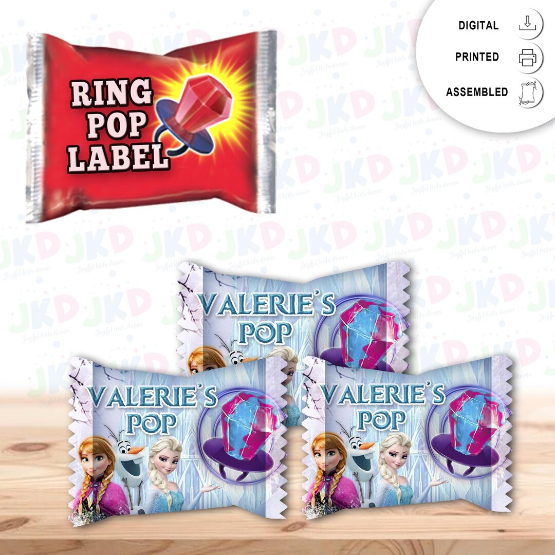 Frozen Ring Pop Label Sticker for Birthday Party Candy Favor - Digital ...