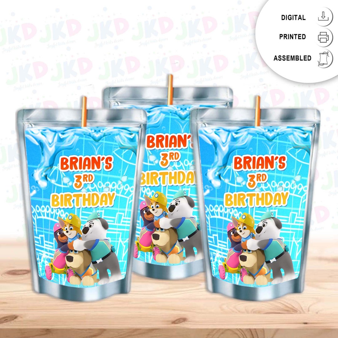 Pupstruction Juice Pouch Label Sticker or Complete Custom Juice Pouches ...