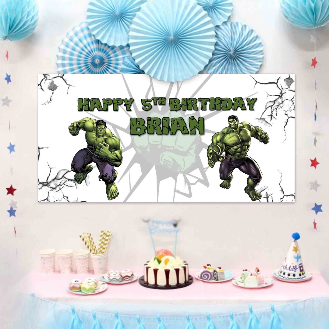 Hulk Birthday Banner Weatherproof Vinyl for Party Decor | Custom ...