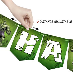 Hulk Birthday Banner for Wall Party Decor Customized With Ribbon ...