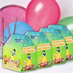 Snow White Candy Gable Box for Birthday Party Favors 12 Pack 4.4x4.5in ...