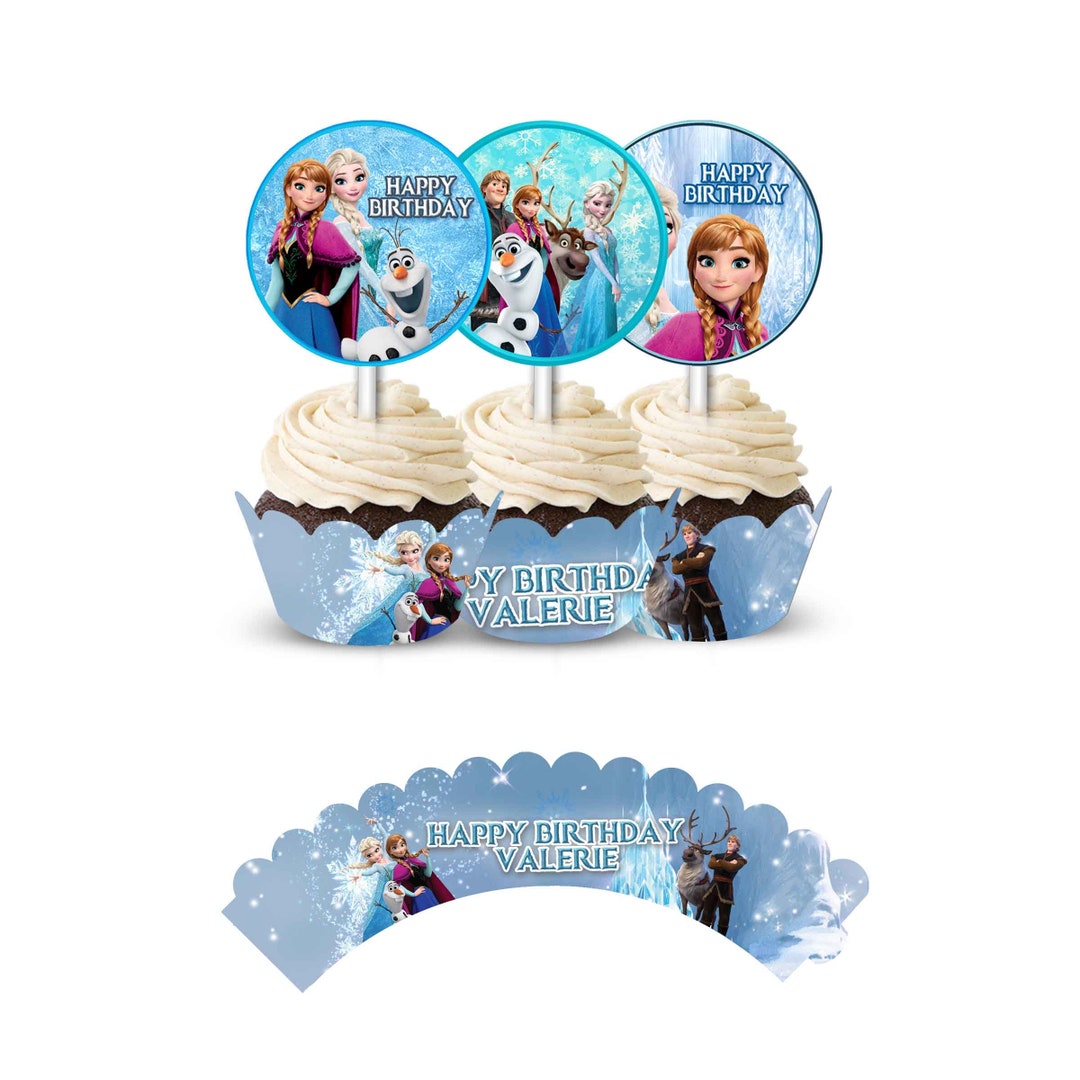 Frozen Cupcake Wrapper and Topper for Birthday Party Decor - 12pack - Etsy