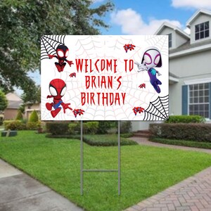 Spidey Yard Sign for Birthday Party Decor Weatherproof Stake Included ...