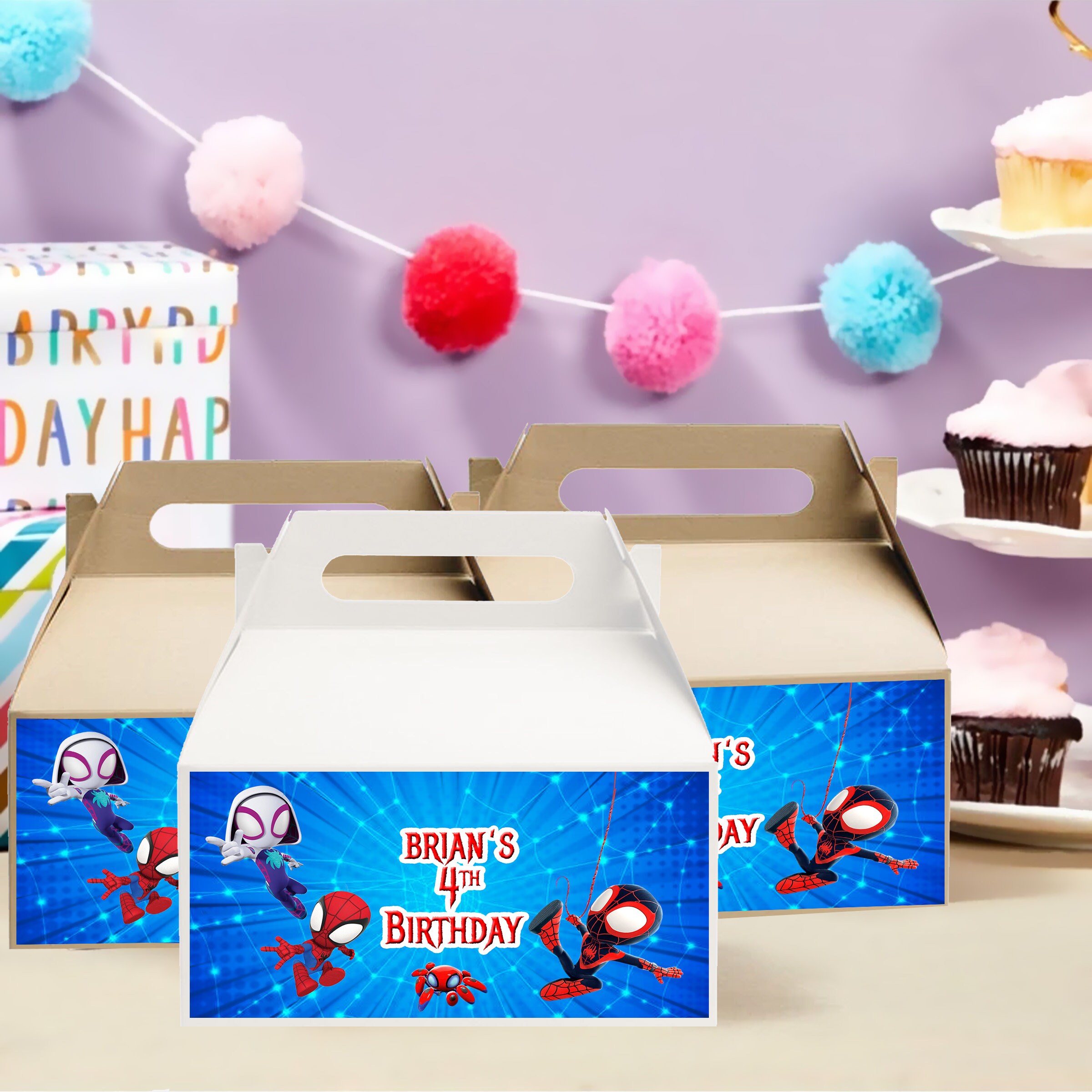 Spidey Gable Box Label | Self-editing | Instant Download - Etsy