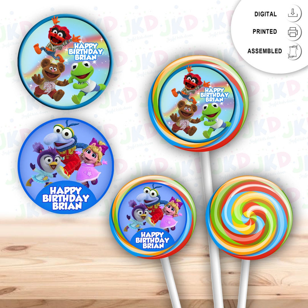 Muppet Babies Stickers for Birthday Party Decor Lollipops Candy Favors ...