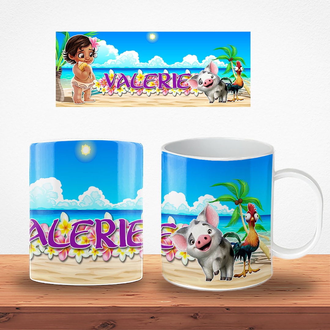 Baby Moana Kids Mug With Name Unbreakable Child Cup Gift for Birthday ...