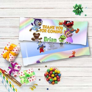 Muppet Babies Candy Bar Labels for Party Decor Chocolate Birthday Favor ...