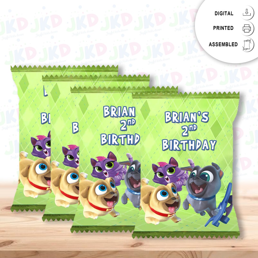 Puppy Dog Pals Chip Bags Label for Kids Birthday Party Favor Decor ...
