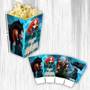 Brave Popcorn Box for Birthday Party Candy Snack Favor - Digital and ...