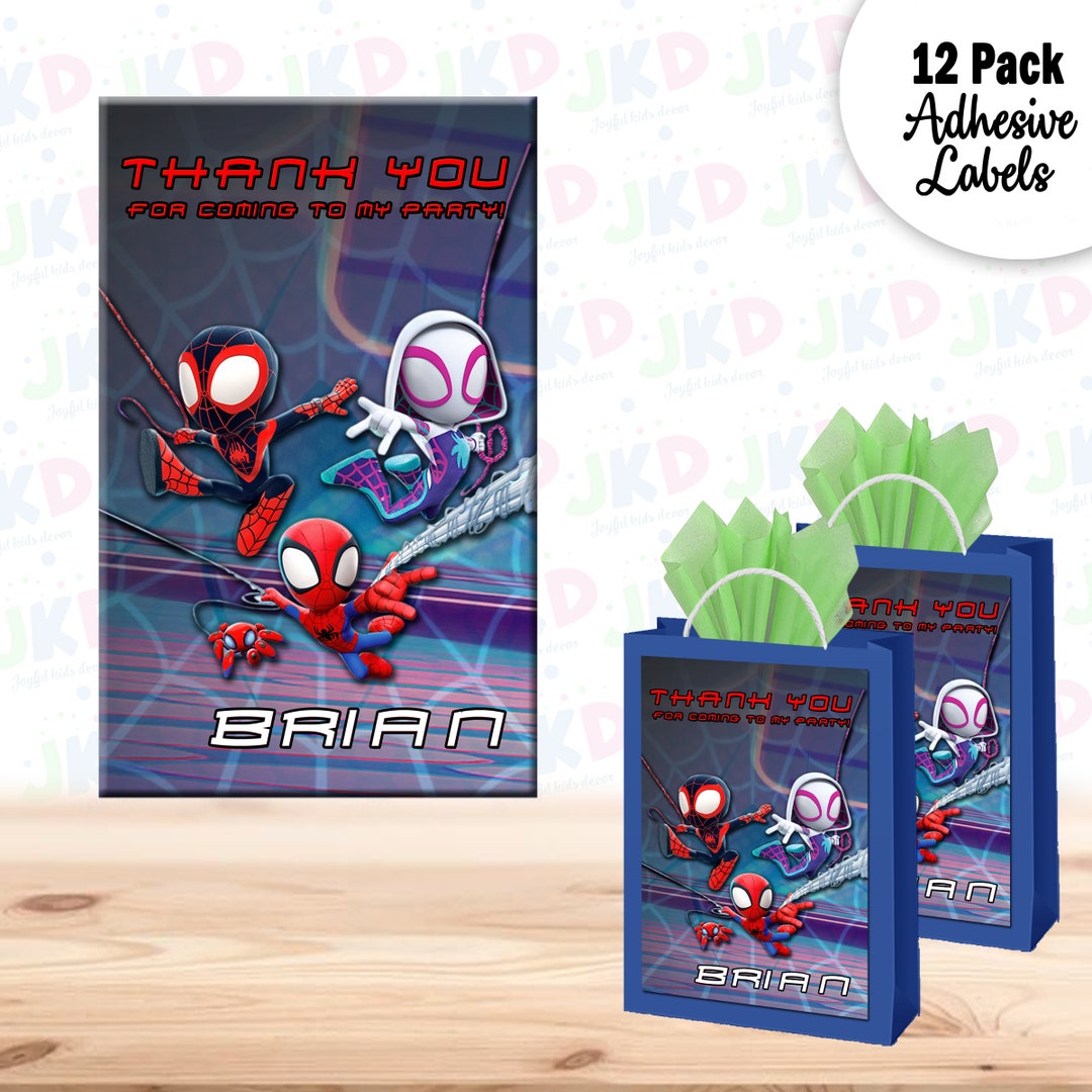 Spidey Gift Favor Bag Labels | 12-pack Stickers | Size 8x5in - Etsy