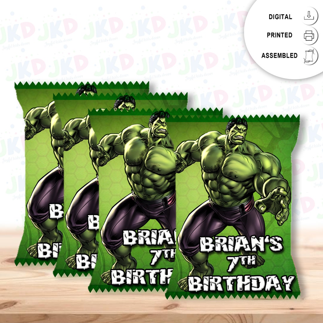 Hulk Chip Bags Label for Kids Birthday Party Favor Decor, Stickers or ...