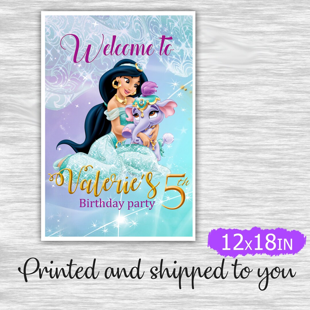 Jasmine Welcome Sign for Birthday Party Wall Door Decor - Hardcover ...