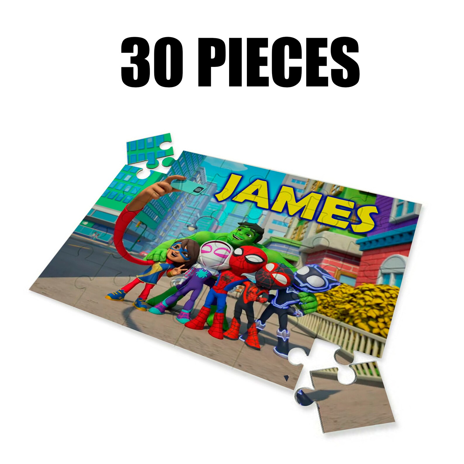 Spidey Puzzle With Name Kids Jigsaw Gift Son Daughter Birthday | 30pcs ...