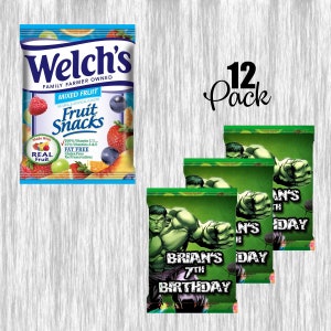 The Incredible Hulk Fruit Snack Label Sticker for Kids Birthday Party ...