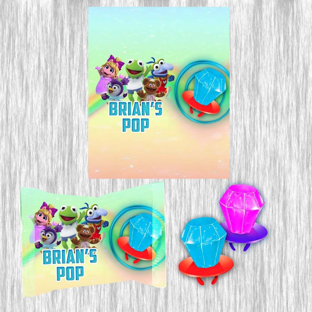 Muppet Babies Ring Pop Label Sticker for Birthday Party Candy Favor ...