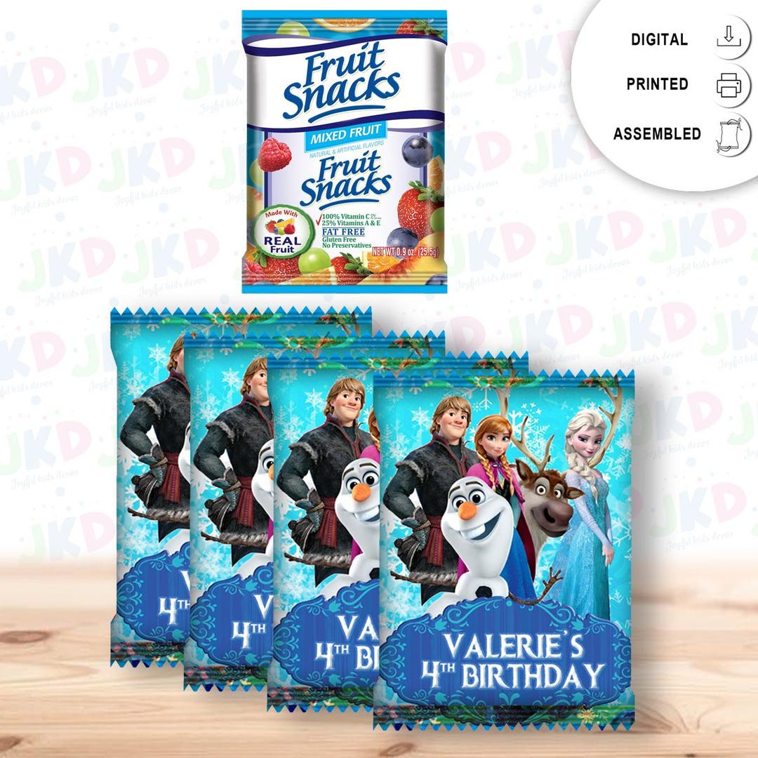 Frozen Fruit Snack Label Sticker for Kids Birthday Party Favor Decor ...