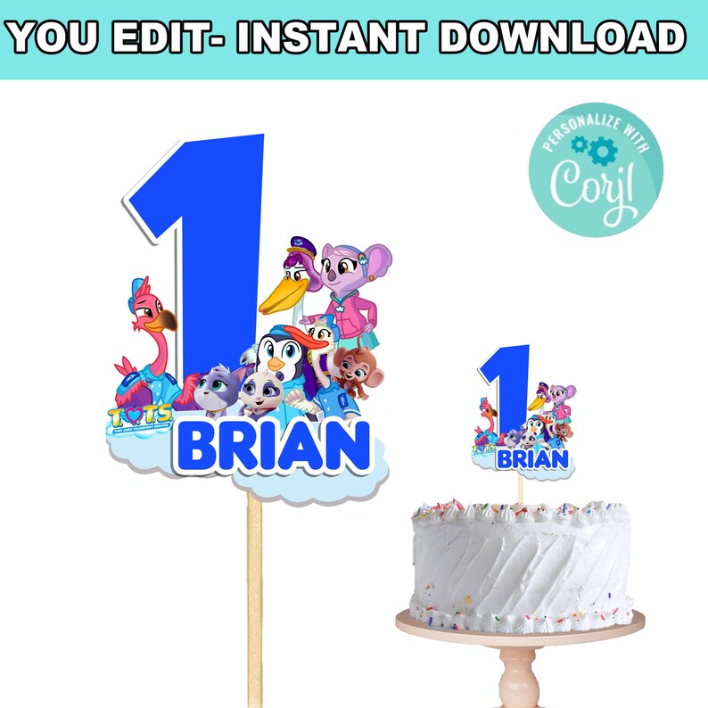 TOTS Cake Topper Self-editing Instant Download - Etsy