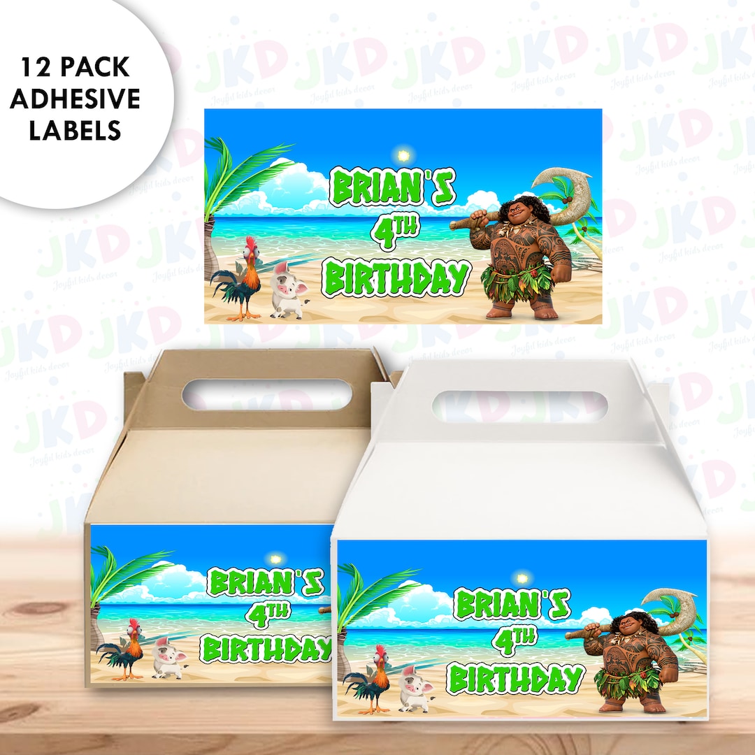 Maui Gable Box Labels | 12-pack Stickers | Size 6x3.25in - Etsy