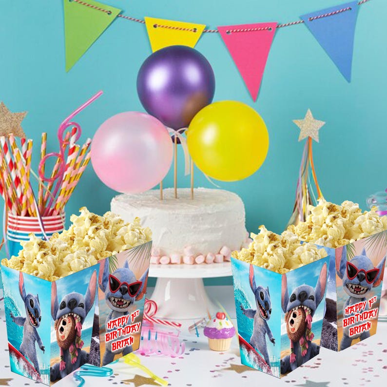 Stitch Live Action Popcorn Box for Birthday Party Candy Snack Favor - Etsy