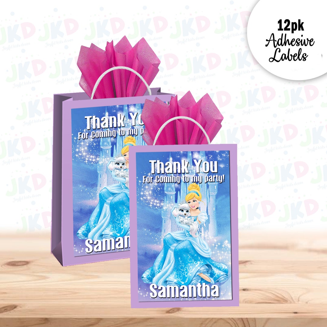 Cinderella Gift Favor Bag Labels | 12-pack Stickers | Size 8x5in - Etsy