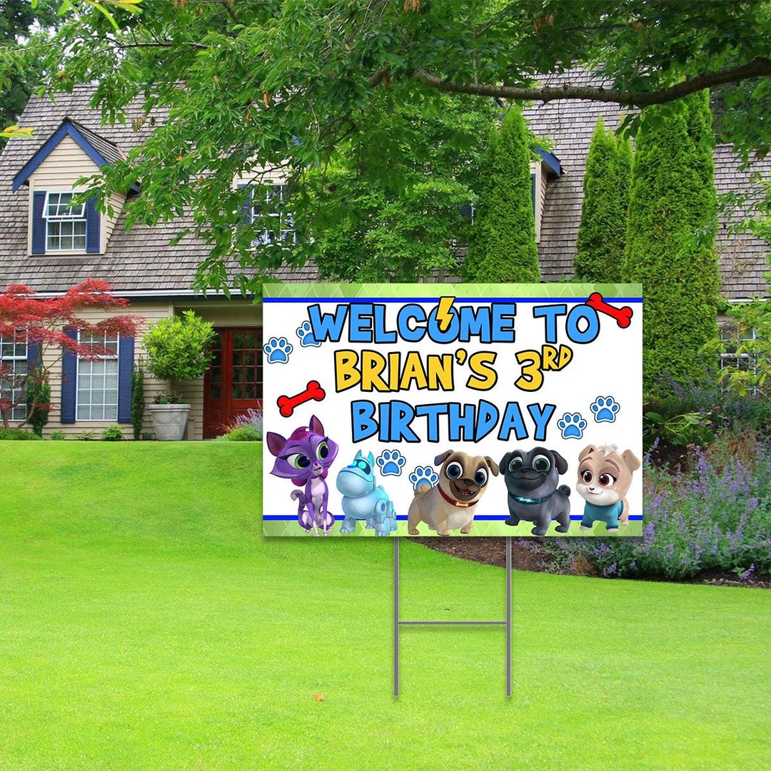 Puppy Dog Pals Yard Sign for Birthday Party Decor Weatherproof Stake ...