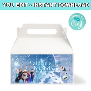Frozen Gable Box Label | Self-editing | Instant Download - Etsy