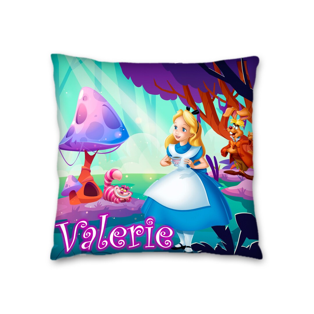 Alice in Wonderland Pillow With Name Kids Cushion Room Decor Gift for ...