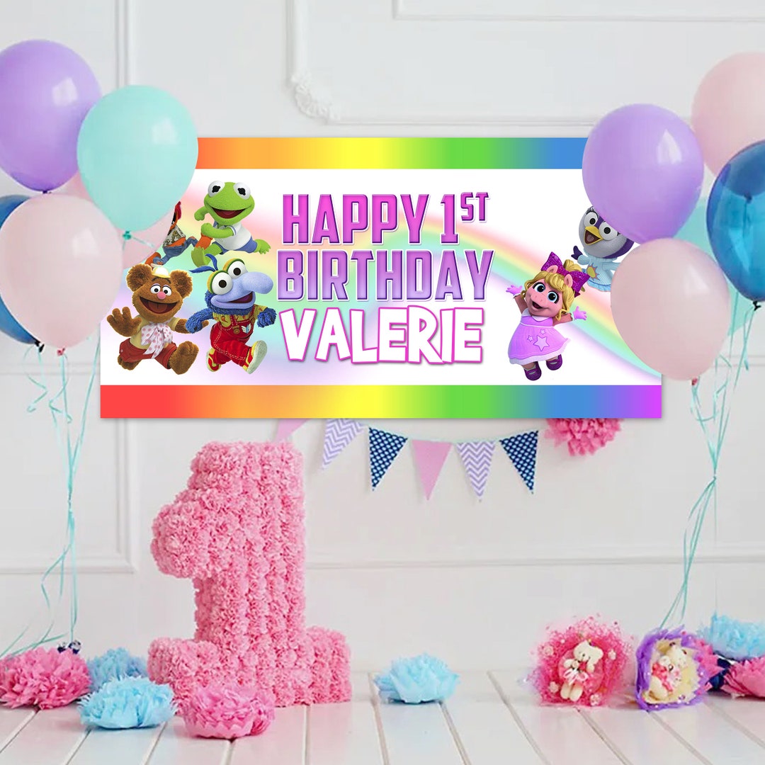 Muppet Babies Birthday Banner Weatherproof Vinyl for Party Decor ...