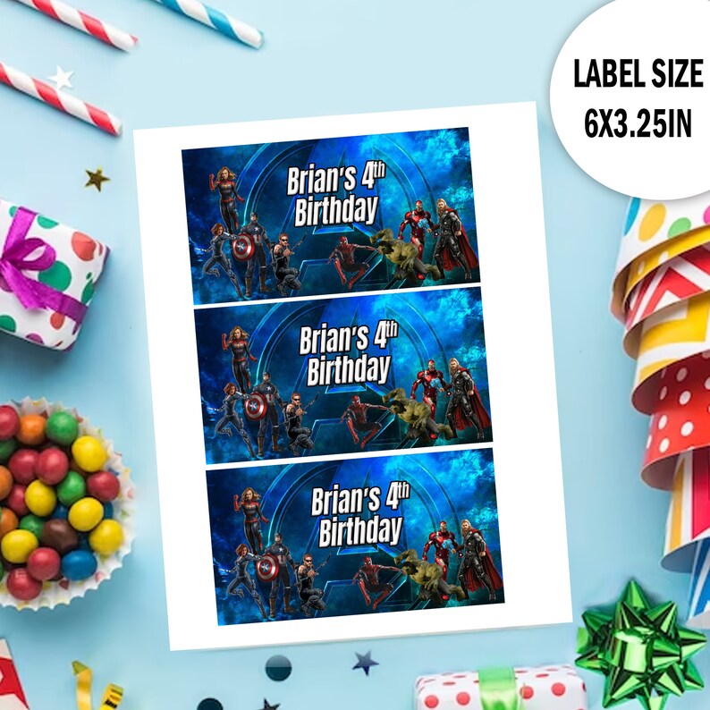 Avengers Gable Box Labels 12-pack Stickers Size 6x3.25in - Etsy