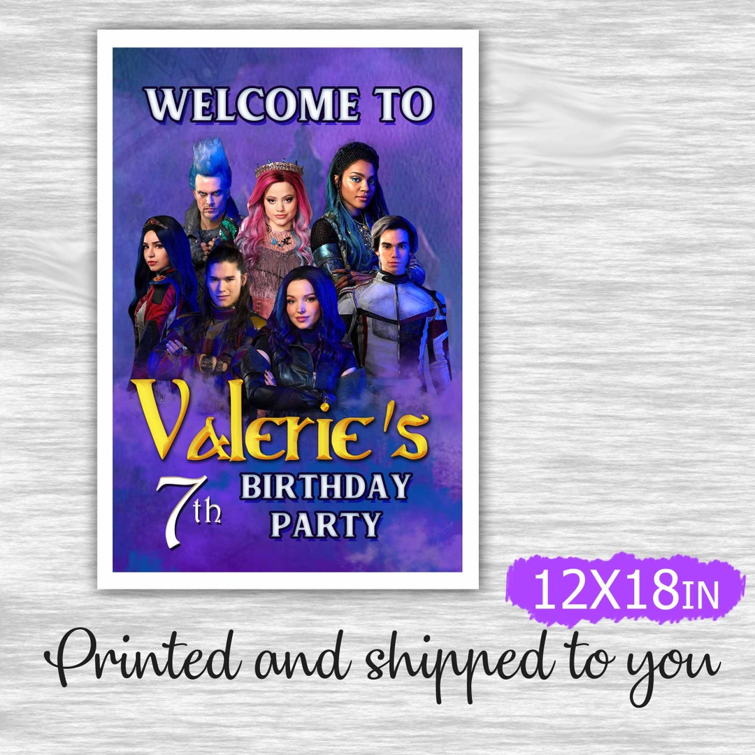 Descendants Welcome Sign for Birthday Party Wall Door Decor - Hardcover ...