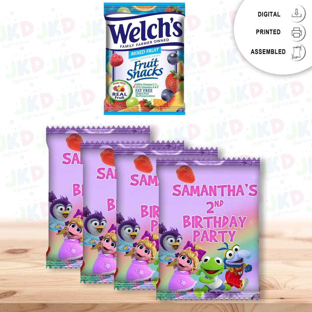 Muppet Babies Fruit Snack Label Sticker for Kids Birthday Party Favor ...