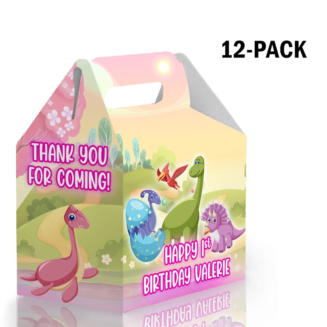 Dinosaurs Candy Gable Box for Birthday Party Favors 12 Pack - 4.4x4.5in ...