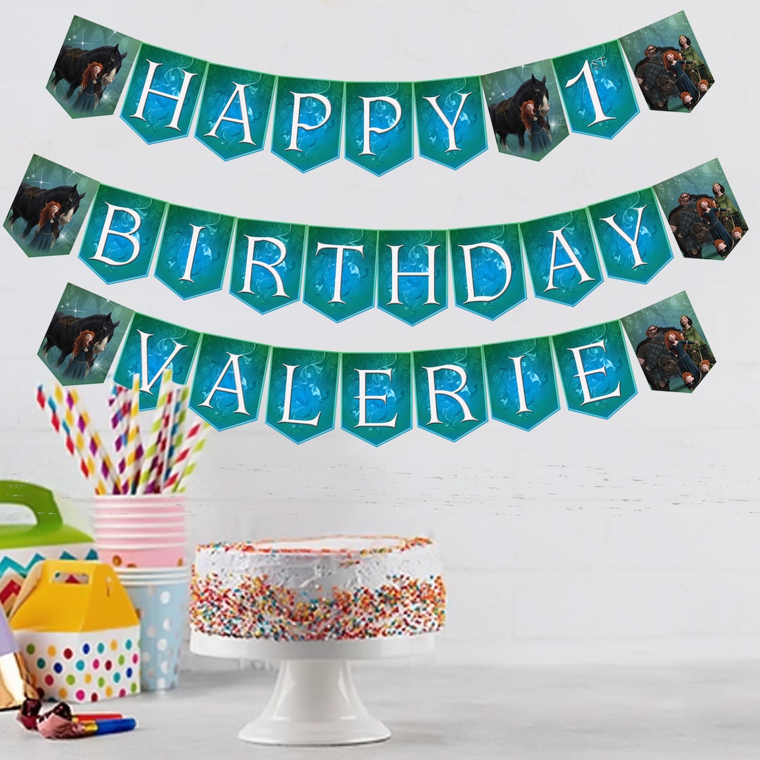 Brave Birthday Banner for Wall Party Decor Customized With Ribbon ...