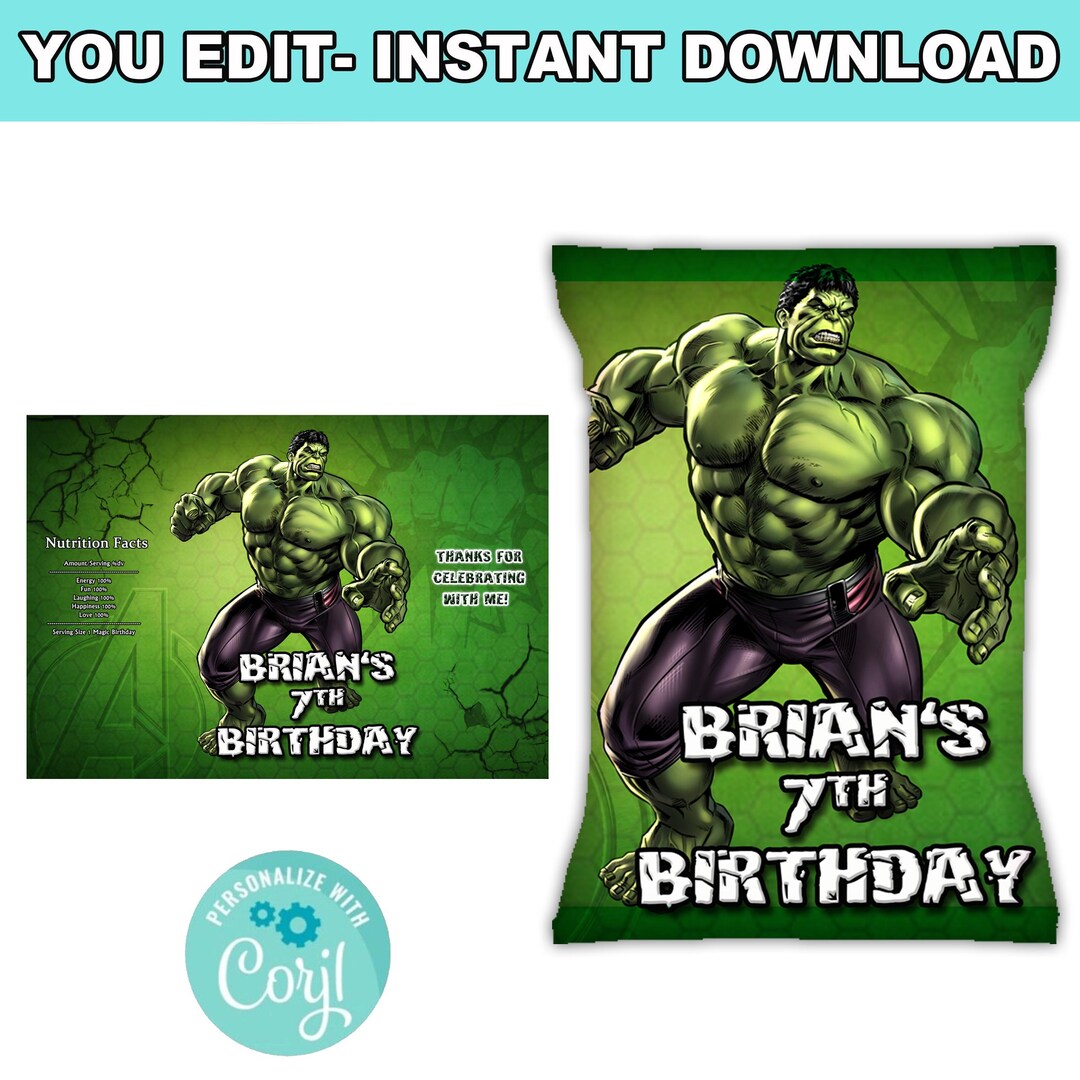 Digital Chip Bag Labels Instant Download Corjl Self-editable Custom ...