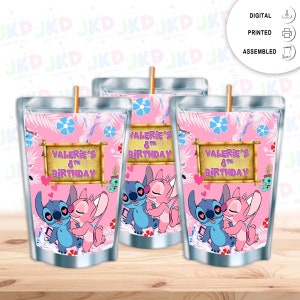 Stitch Juice Pouch Label Sticker for Kids Birthday Party Favor Decor ...