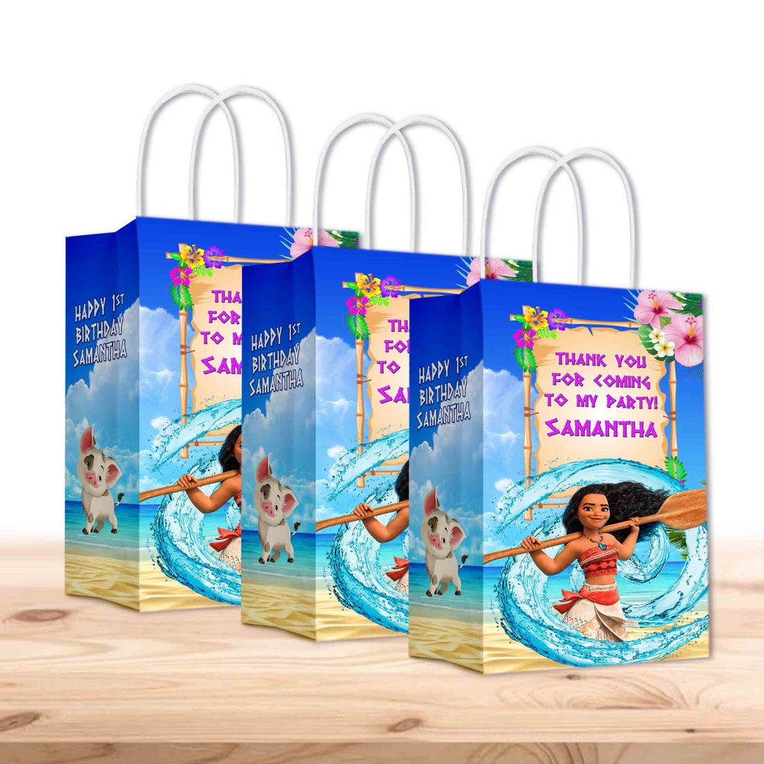 Moana Gift Favor Bags With Handles 12pack - Etsy