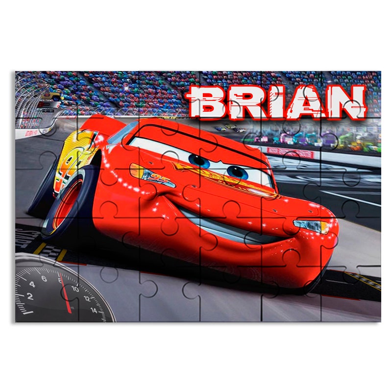 Name Puzzle Car Themed - Etsy