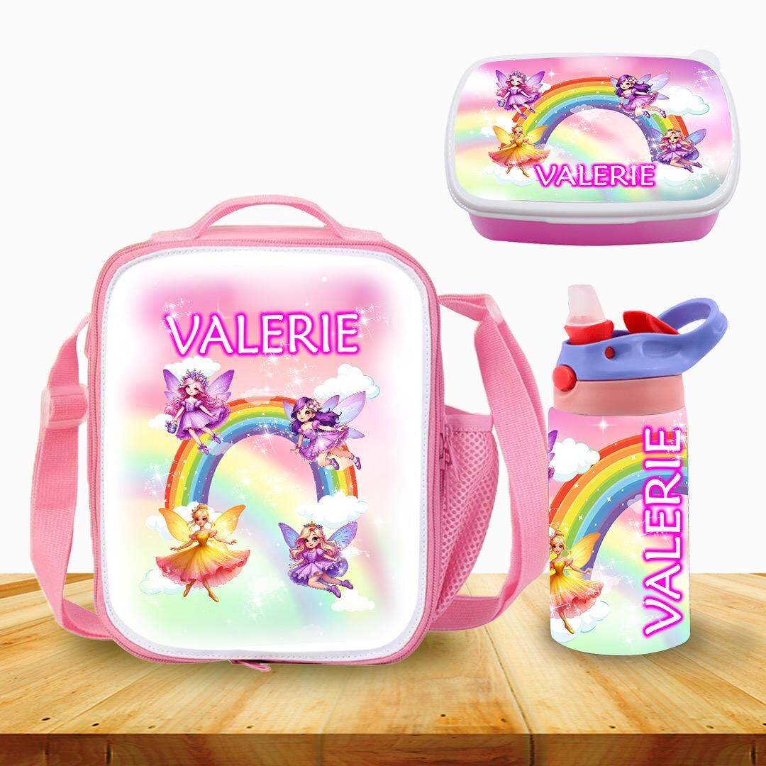Custom School Kids Bundle Insulated Lunch Bag Snack Box Sippy Cup ...