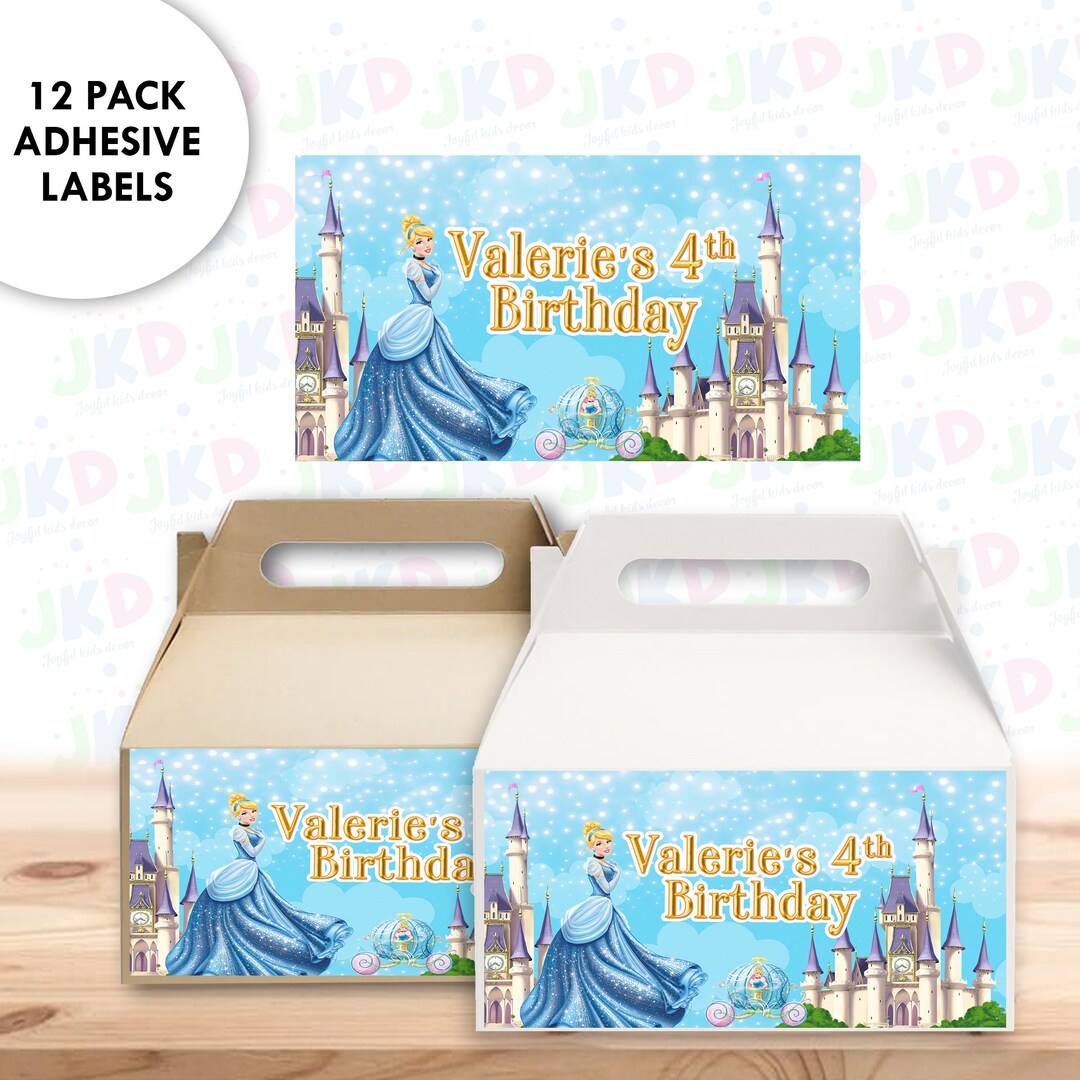 Cinderella Gable Box Labels | 12-pack Stickers | Size 6x3.25in - Etsy