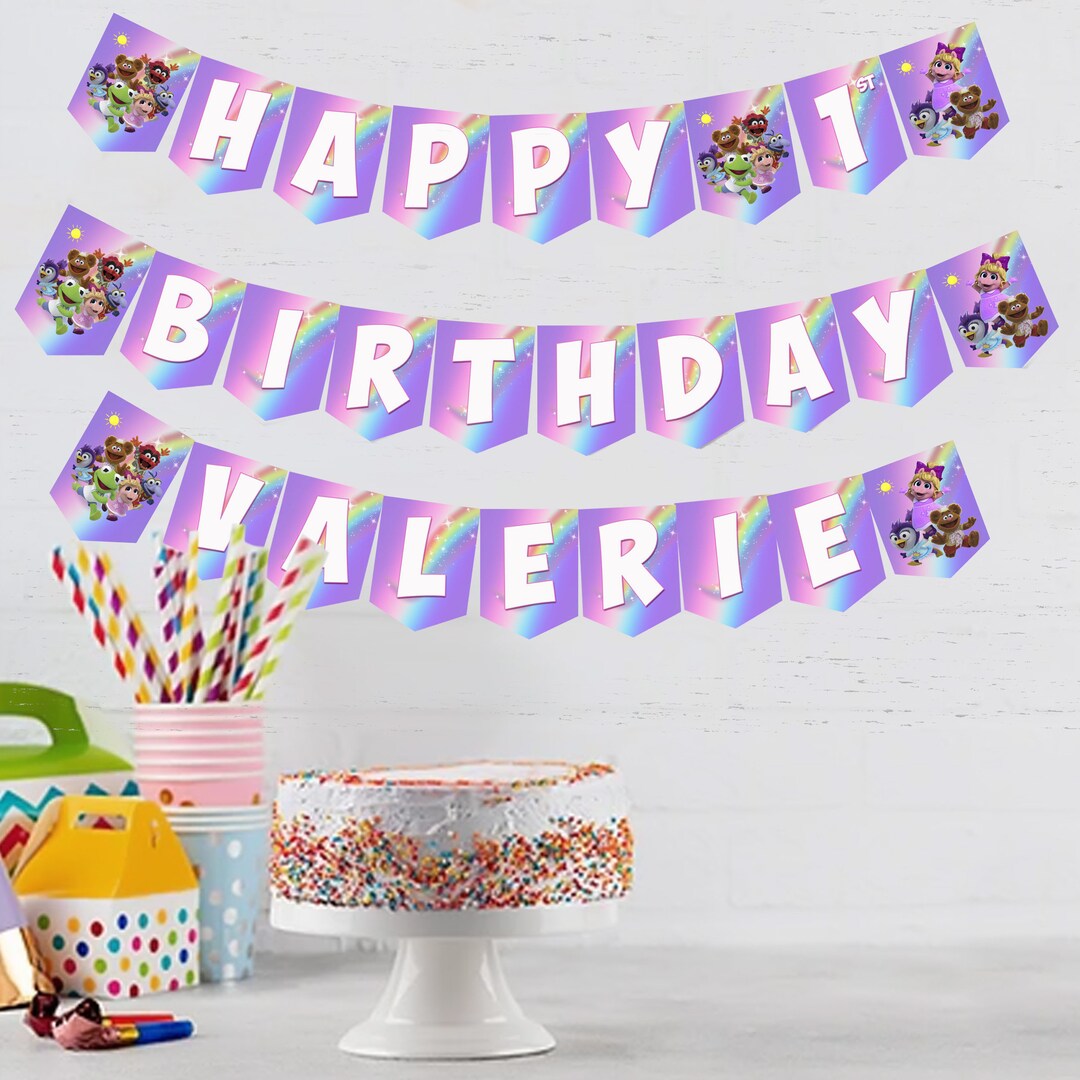 Muppet Babies Birthday Banner for Wall Party Decor Customized With ...