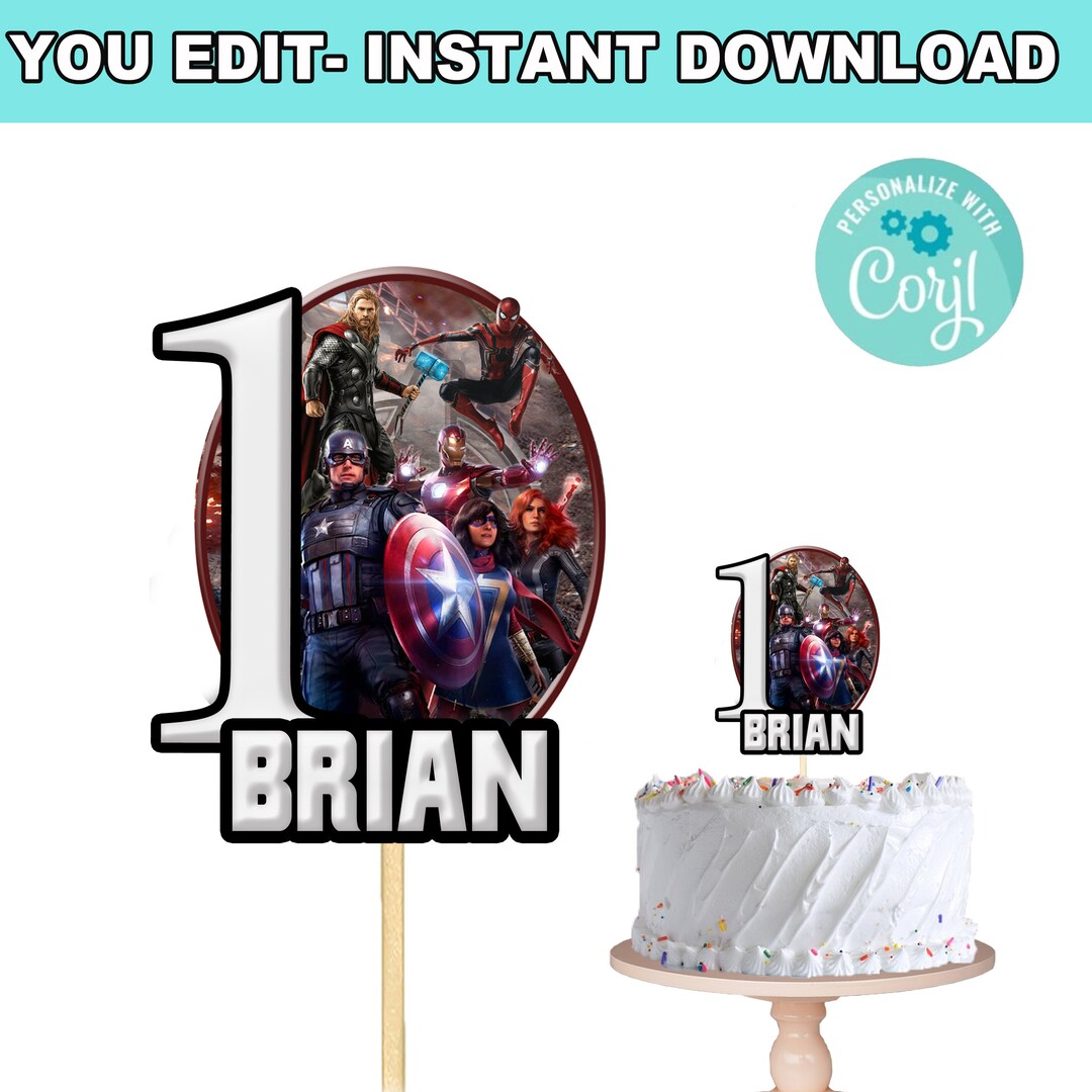 Avengers Cake Topper | Self-editing | Instant Download - Etsy