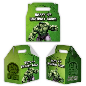 Hulk Candy Gable Box for Birthday Party Favors 12 Pack - 4.4x4.5in - Etsy