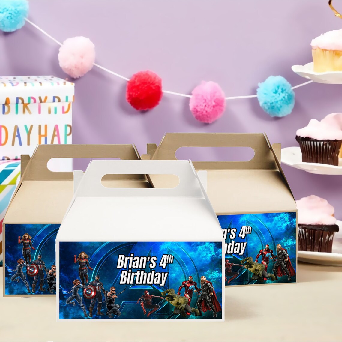 Avengers Gable Box Labels 12-pack Stickers Size 6x3.25in - Etsy