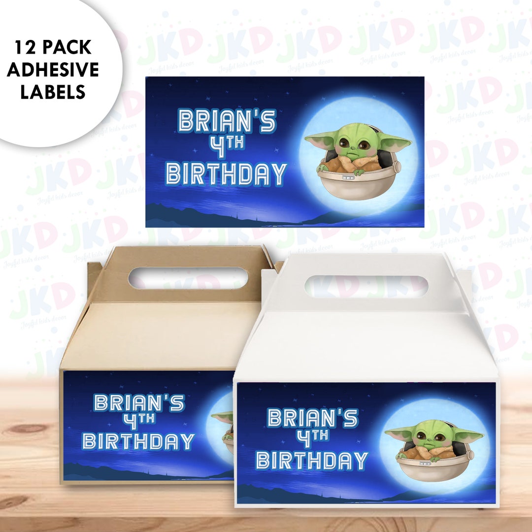 Baby Yoda Gable Box Labels 12-pack Stickers Size 6x3.25in - Etsy