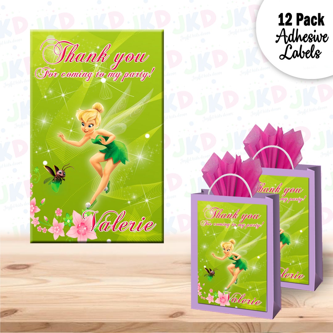Tinker Bell Gift Favor Bag Labels | 12-pack Stickers | Size 8x5in - Etsy