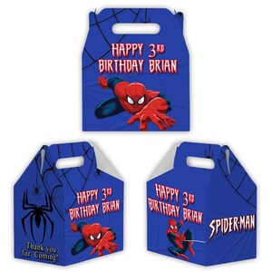 Spiderman Candy Gable Box for Birthday Party Favors 12 Pack - 4.4x4.5in ...