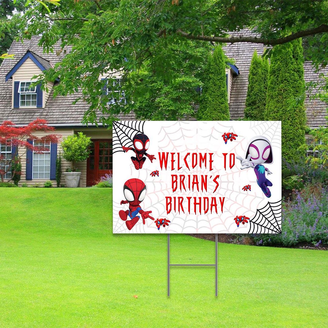 Spidey Yard Sign for Birthday Party Decor Weatherproof Stake Included ...